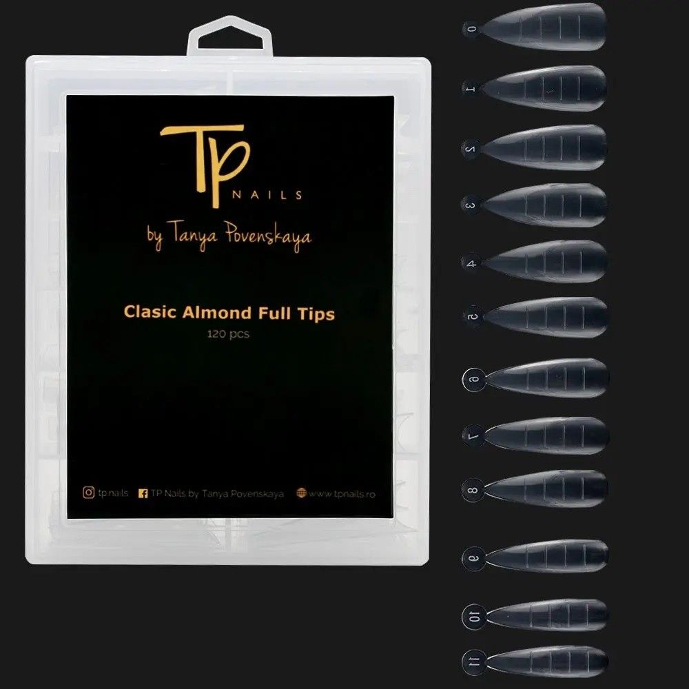 Migdala Clasica Full Tips 120pcs | NailsUp.ro
