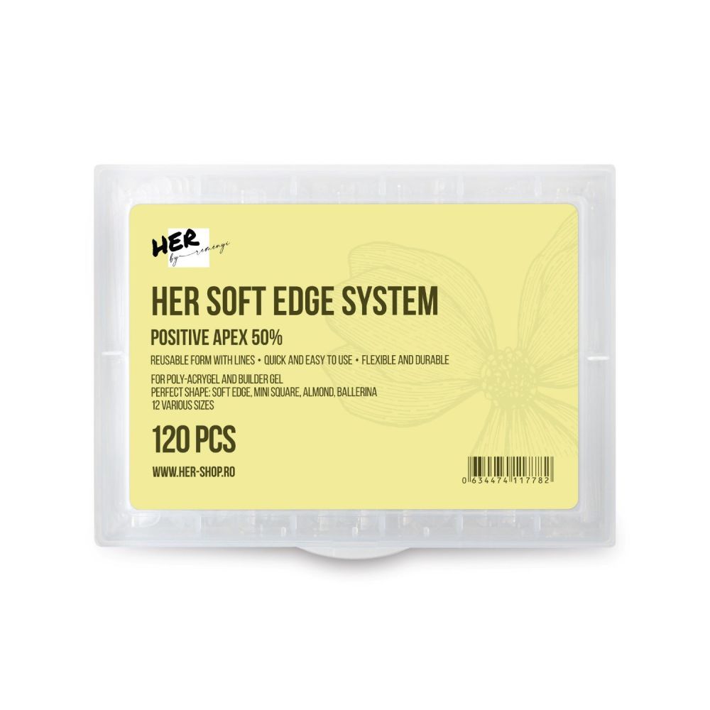 Tipsuri reutilizabile HER Soft Edge System 120 buc | NailsUp.ro
