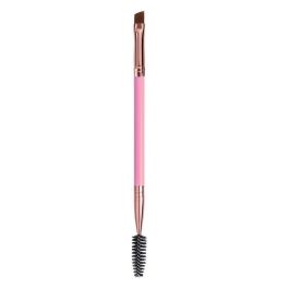 Pensula Dubla Pentru Gene si Aplicare Fard Sprancene, Roz | NailsUp.ro