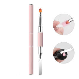 Pensula dubla polygel NailsUp Pink | NailsUp.ro